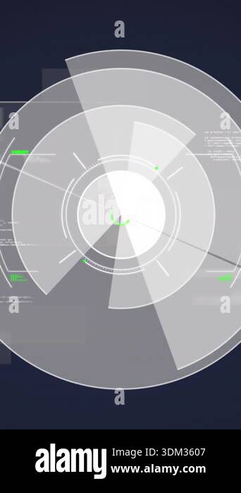 Animation of scopes scanning and data processing on digital screen ...