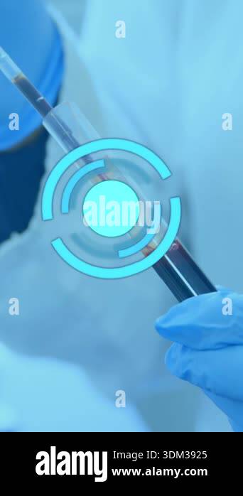 Animation of scope scanning over male doctor holding xray photograph ...