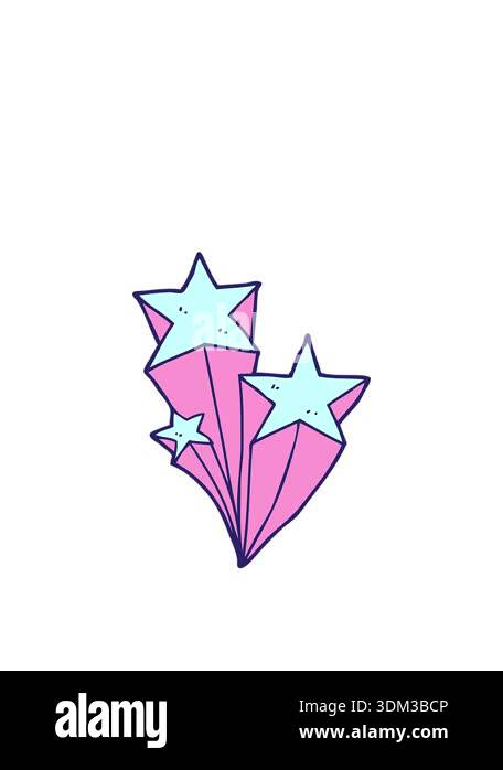 stretching up animation of cartoon shooting stars Stock Video Footage ...