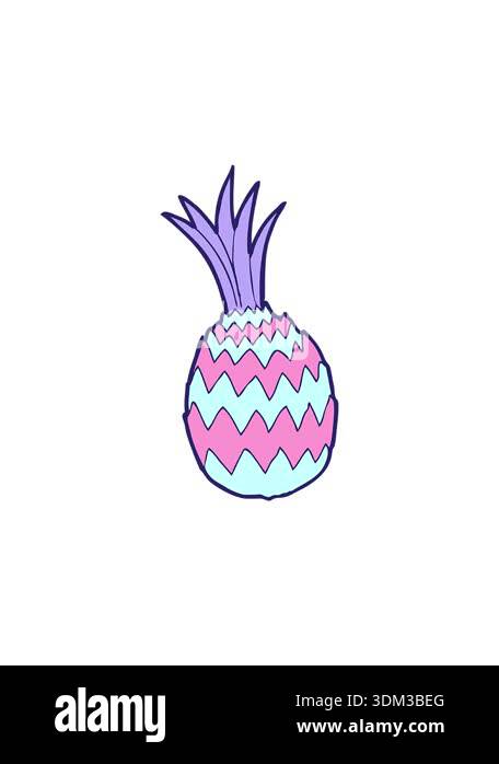 radioactive glowing animation of cartoon pineapple Stock Video Footage ...