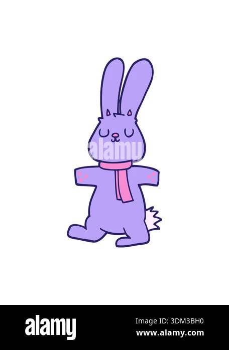 spinning motion animation of cartoon rabbit Stock Video Footage - Alamy