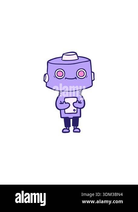 starburst effect animation of hand drawn cartoon robot Stock Video ...