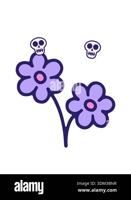 spinning skulls animation of a simple flower design Stock Video Footage ...