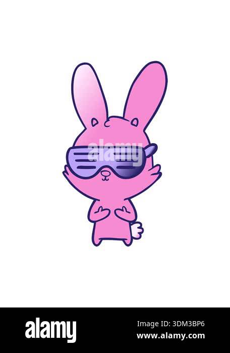 bob and pause animation of cute cartoon rabbit hand drawn Stock Video ...