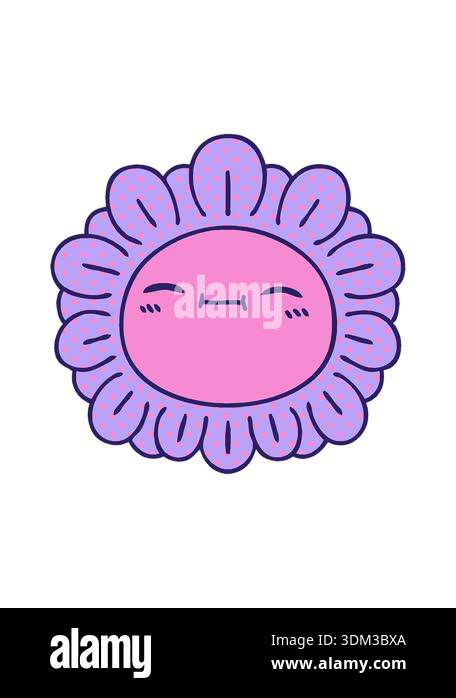shine light effect animation of comic book style quirky cartoon flower ...