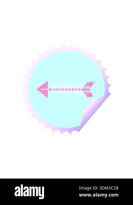 starburst effect animation of a circular peeling sticker quirky cartoon ...