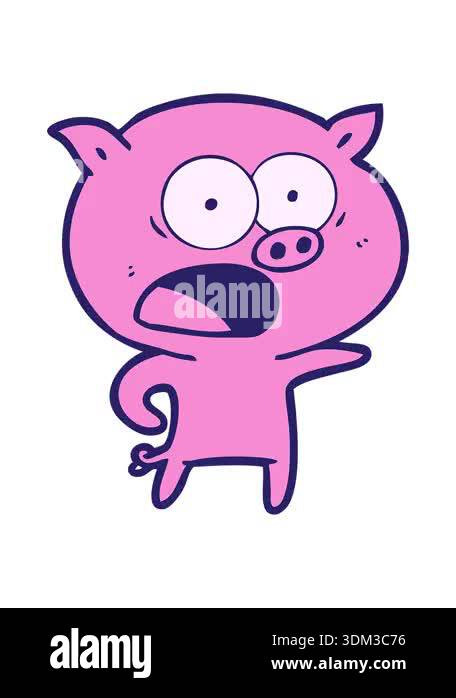 pixelize effect animation of cartoon pig shouting image Stock Video ...
