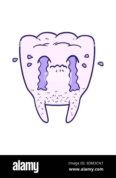 popping motion animation of cartoon tooth crying Stock Video Footage ...