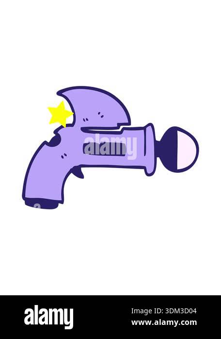 twinkling stars effect animation of cartoon doodle ray gun Stock Video ...