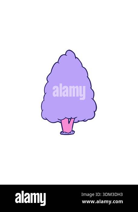 radioactive glowing animation of cartoon tall tree Stock Video Footage ...