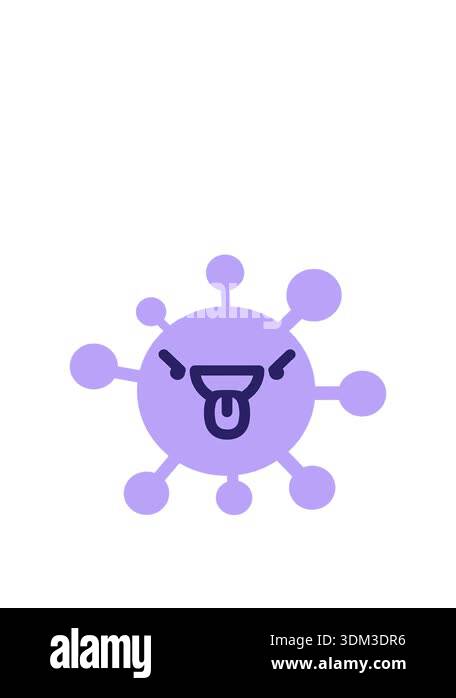 stretching up animation of angry mean virus Stock Video Footage - Alamy