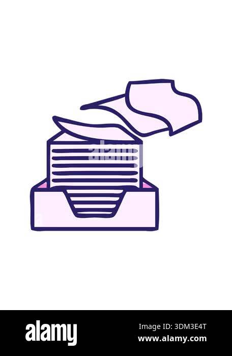 spinning motion animation of shaded cartoon of a stacked papers Stock ...