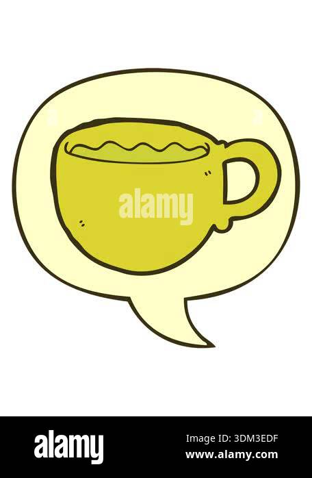 changing color animation of cartoon coffee cup with speech bubble Stock ...