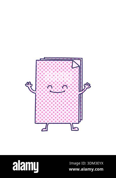 stretching up animation of comic book style quirky cartoon happy stack ...