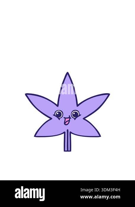 jumping motion animation of a cute cartoon of a marijuana leaf Stock ...
