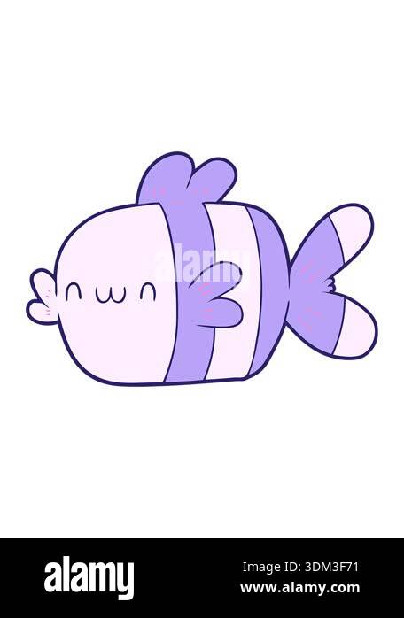 bobbing motion animation of cute cartoon fish Stock Video Footage - Alamy