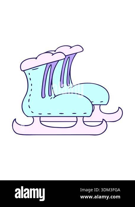 pressure popping animation of cartoon doodle ice skate boots Stock ...