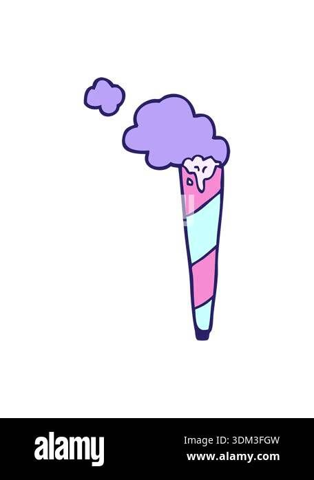 shaking motion animation of cartoon doodle rolled cigarette Stock Video ...