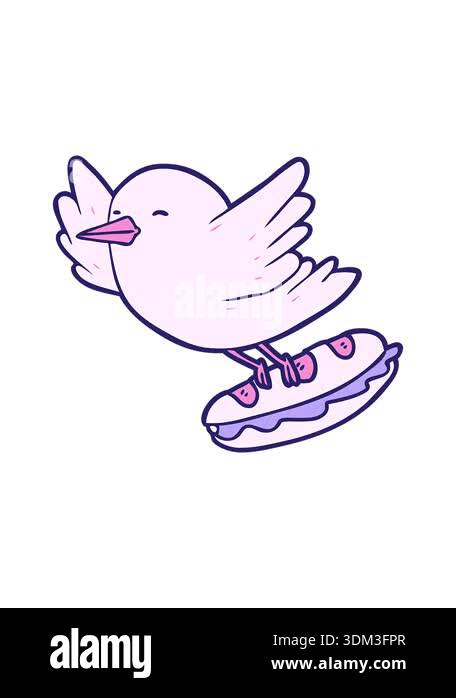 pressure popping animation of cartoon bird stealing sandwich Stock ...