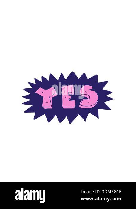 bobbing motion animation of cartoon yes sign Stock Video Footage - Alamy