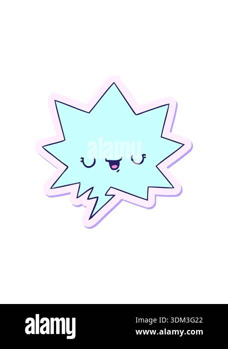 starburst effect animation of happy cartoon expression with speech ...