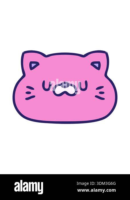 shine light effect animation of cartoon of a cute little cat face Stock ...