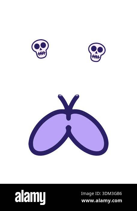 spinning skulls animation of simple but cute hand drawn butterfly Stock ...