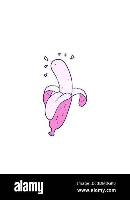 blinking radial lines animation of banana cartoon Stock Video Footage ...