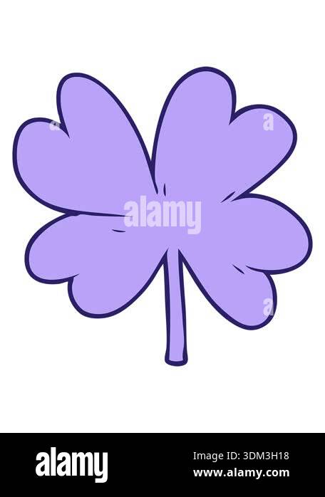 shine light effect animation of cartoon four leaf clover Stock Video ...