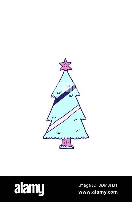 stretching up animation of cute christmas tree Stock Video Footage - Alamy