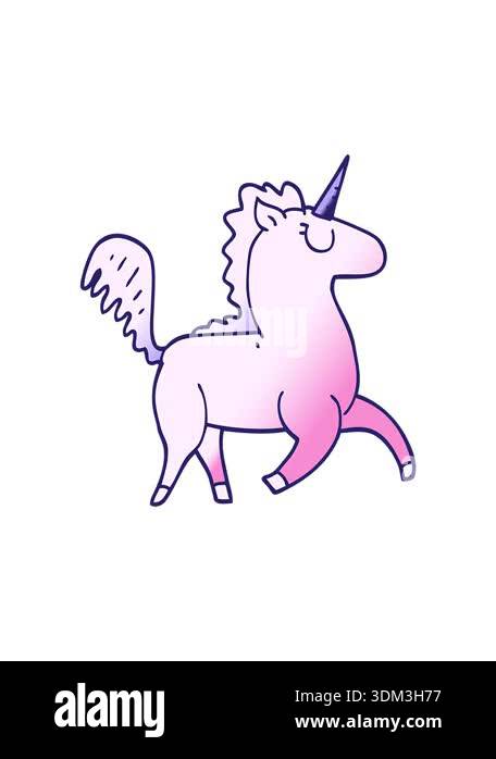 popping motion animation of cartoon of a unicorn Stock Video Footage ...