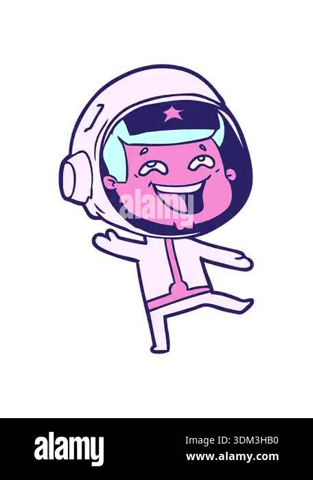 shivering motion animation of cartoon happy space man Stock Video ...