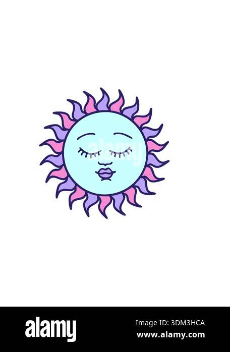horizontally vibrating animation of sun with face design Stock Video ...