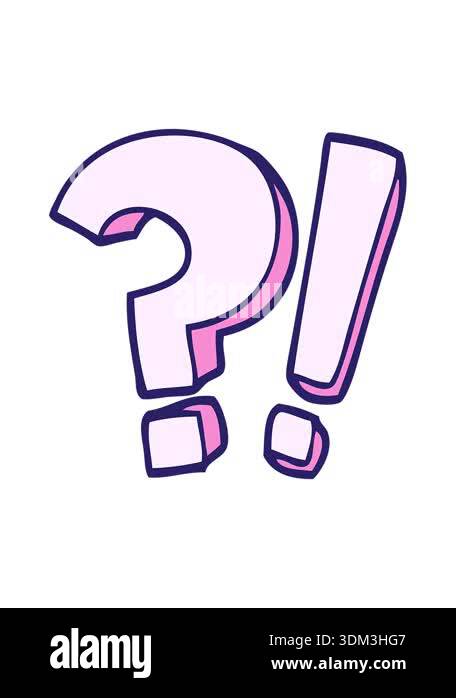 shaking motion animation of cartoon question mark and exclamation mark ...