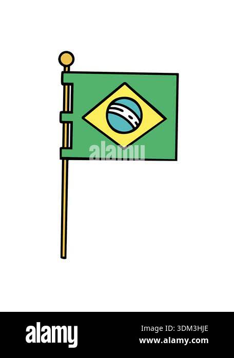 vibrating motion animation of brazil national flag on pole Stock Video ...