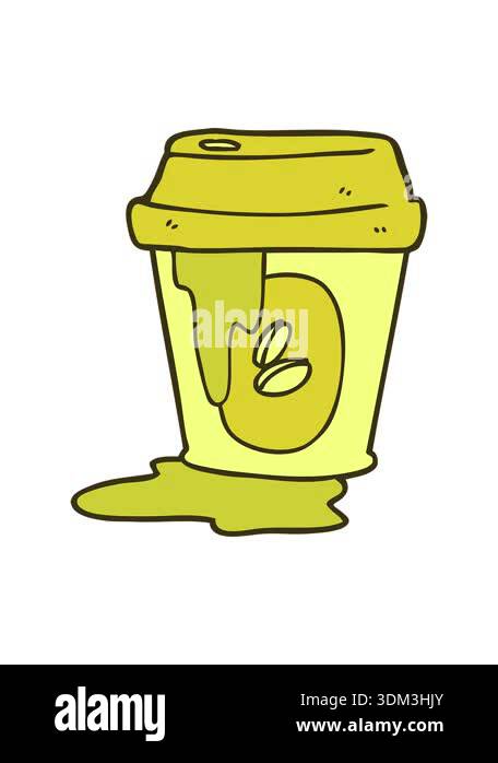 changing color animation of messy coffee cup cartoon Stock Video ...