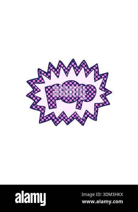 radioactive glowing animation of comic book style cartoon pop symbol ...