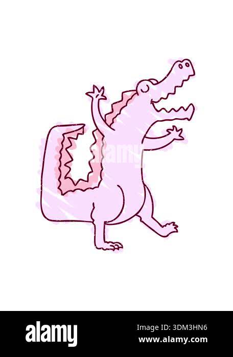 neon light effect animation of Alligator Chalk Drawing in bright glow ...