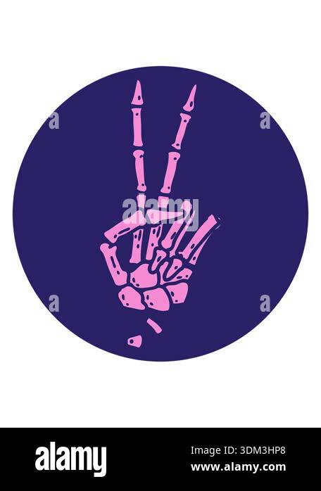 shine light effect animation of peace sign skeleton Stock Video Footage ...