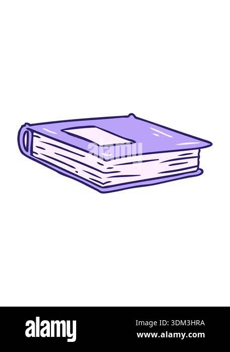 shaking motion animation of hand drawn cartoon doodle of a red journal ...