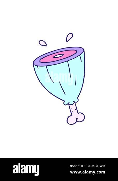spinning motion animation of cartoon doodle of a joint of ham Stock ...