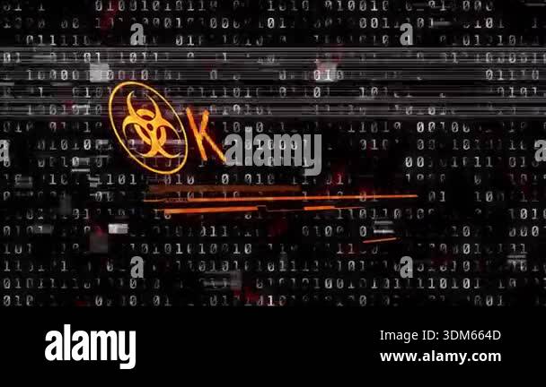 scrolling binary hazard icon morphing EMERGENCY IMMEDIATE ACTION ...