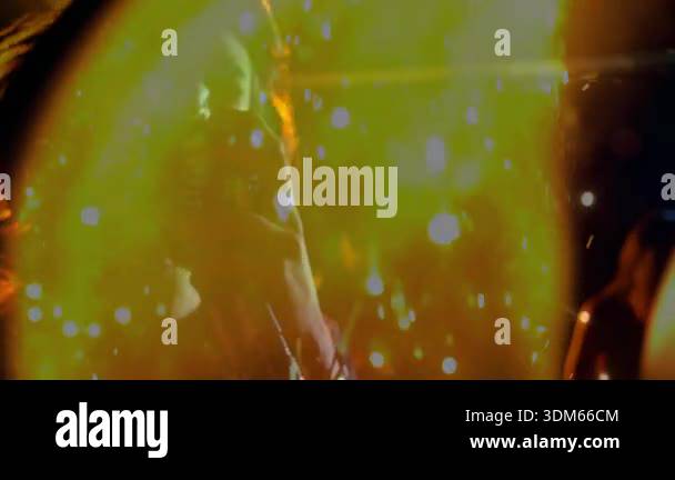 Woman entering from left in VFX set, emphasizing silhouette through ...
