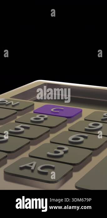 Animation of calculator spinning over black background. Learning ...