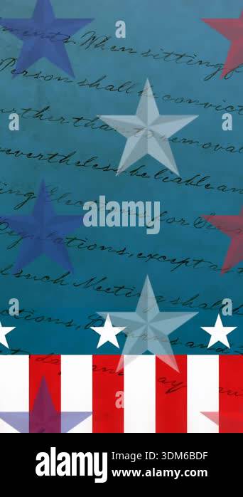 Animation of stars moving over american constitution. american ...