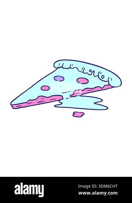 shine light effect animation of cartoon doodle of a slice of pizza ...