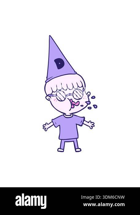 shine light effect animation of cartoon boy wearing spectacles Stock ...
