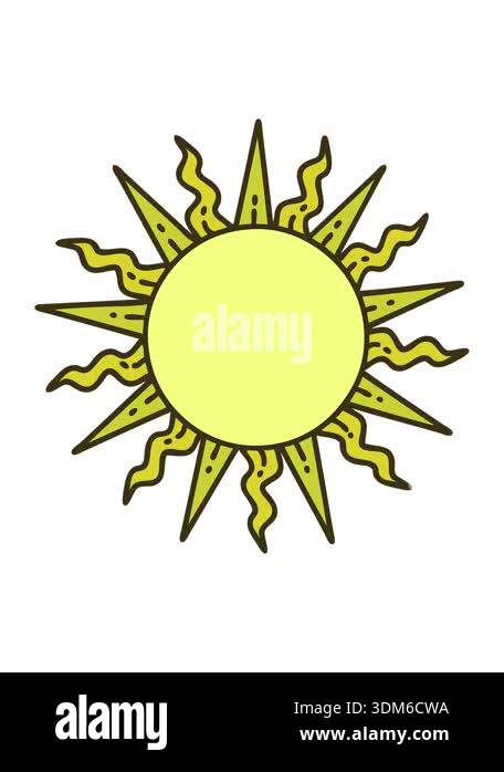 changing color animation of iconic tattoo sun drawing Stock Video ...