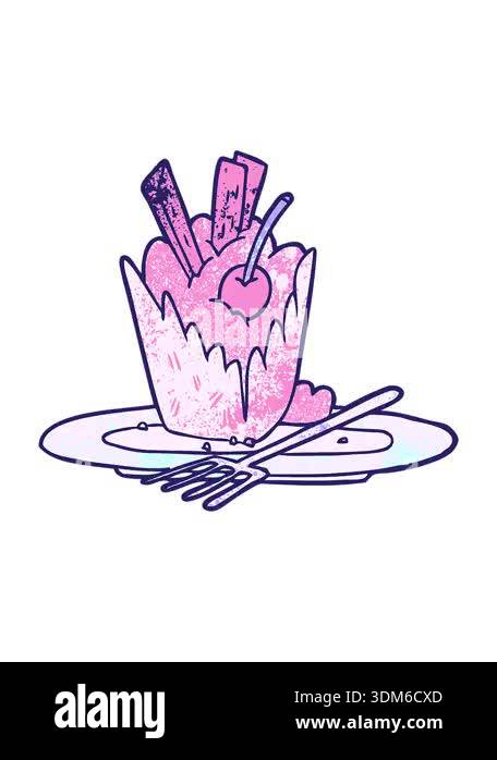 shaking motion animation of kawaii cartoon tasty dessert Stock Video ...