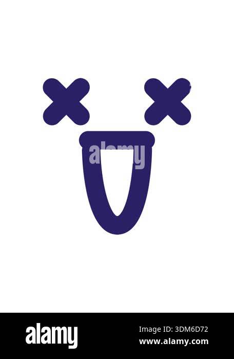 pixelize effect animation of super happy dead face icon Stock Video ...